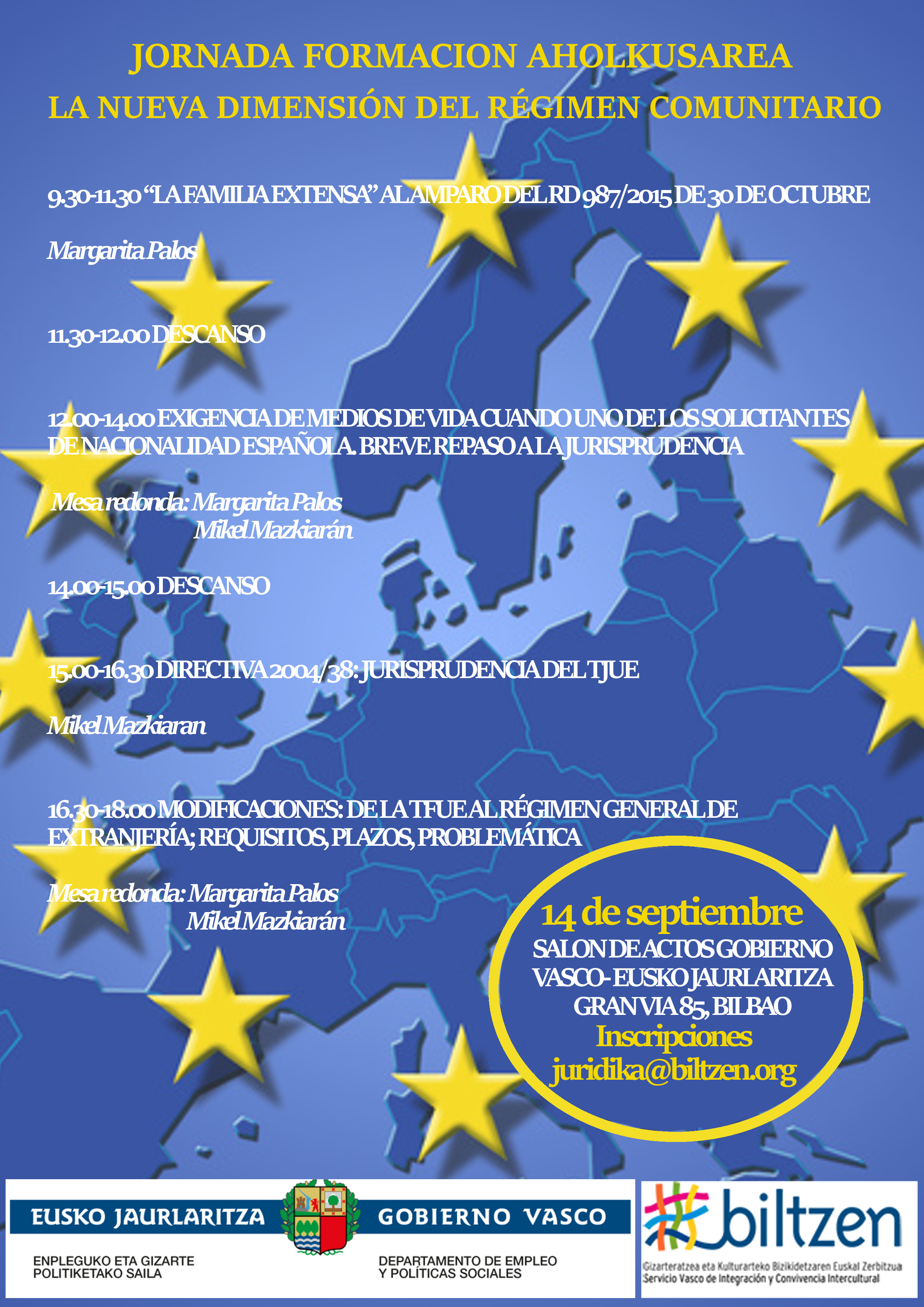 Jornada sobre «La nueva dimensión del regimen comunitario» | Biltzen